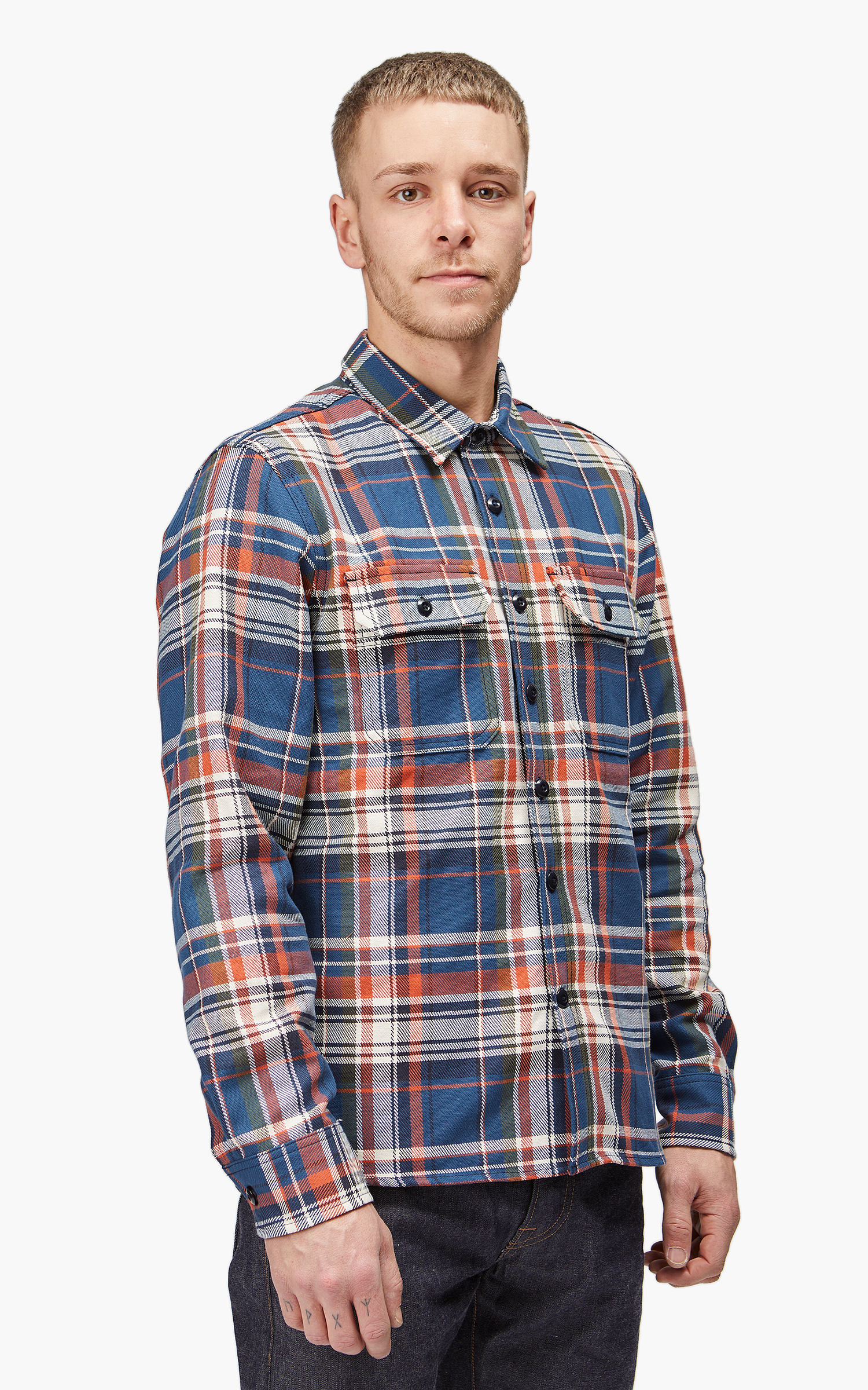 Rogue Territory Field Shirt Selvedge Navy Plaid Cultizm