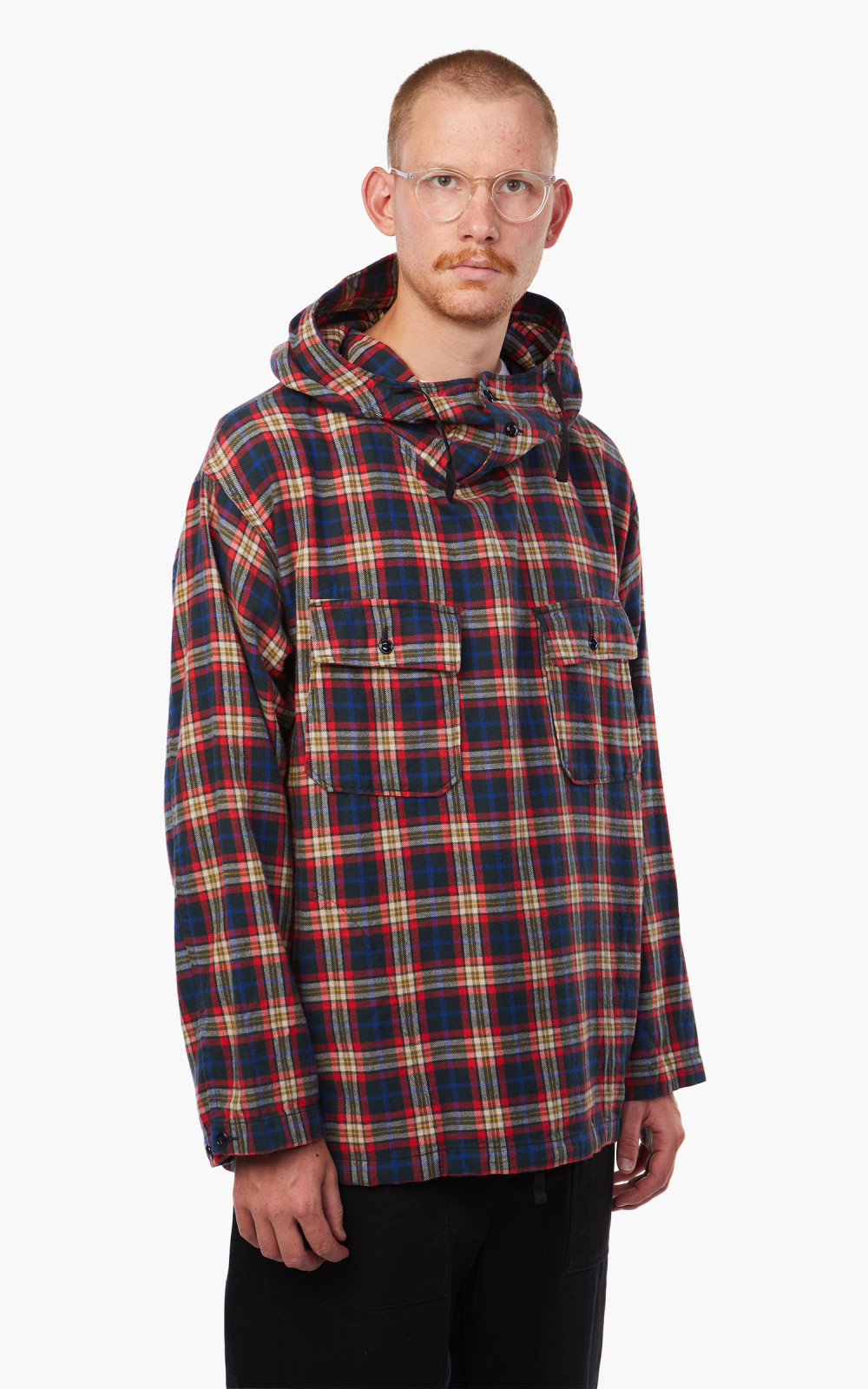 Engineered Garments Cagoule Shirt Navy/Red/White Cotton Engineered Garments Cagoule Shirt Navy/Red/White Cotton