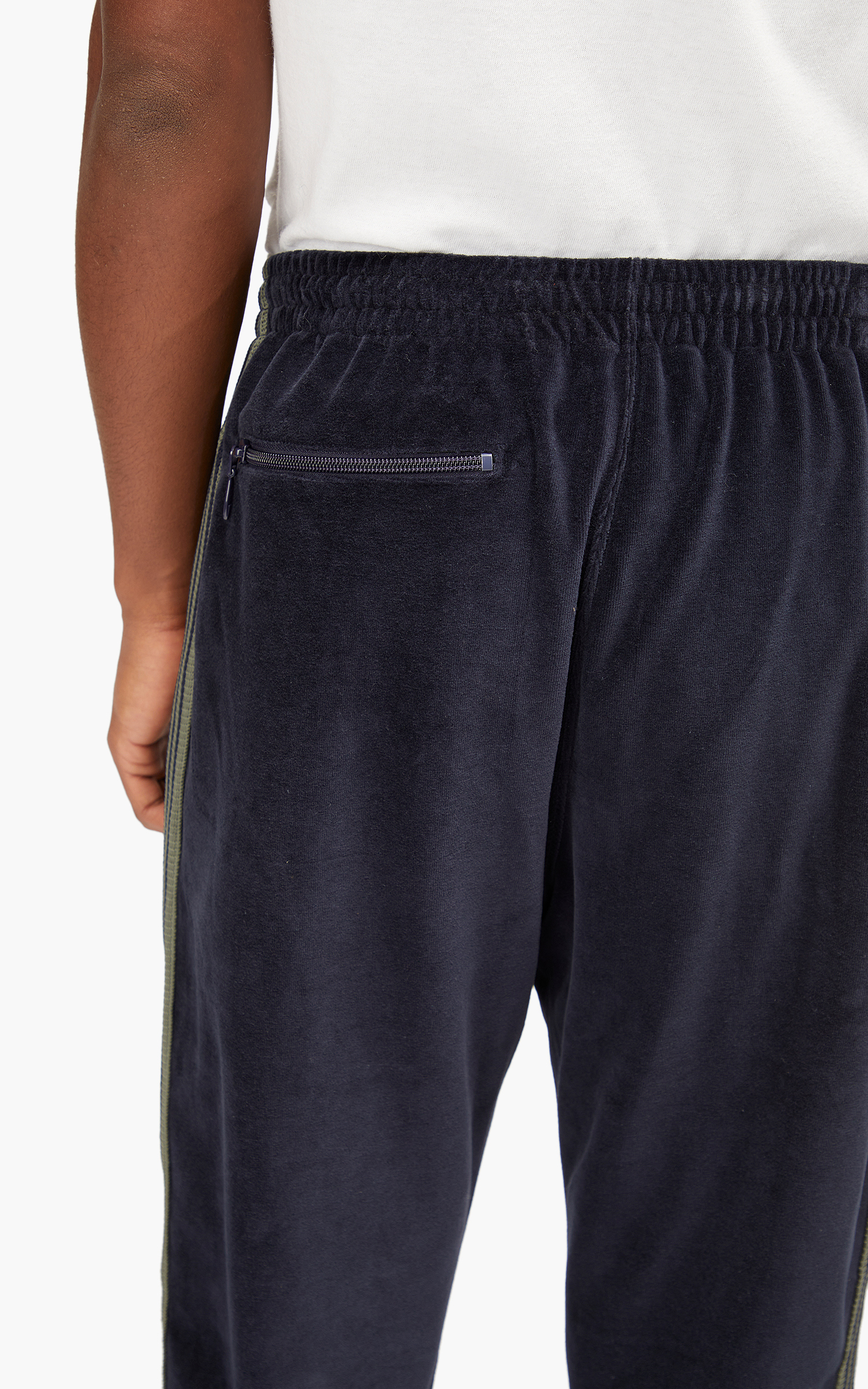 Needles Narrow Track Pant C/Pe Velour Navy | Cultizm Needles Narrow Track Pant C/Pe Velour Navy | Cultizm