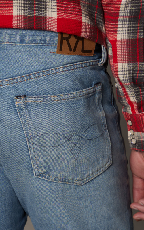 Rrl Straight Fit Jean Repaired Clearville Wash Cultizm