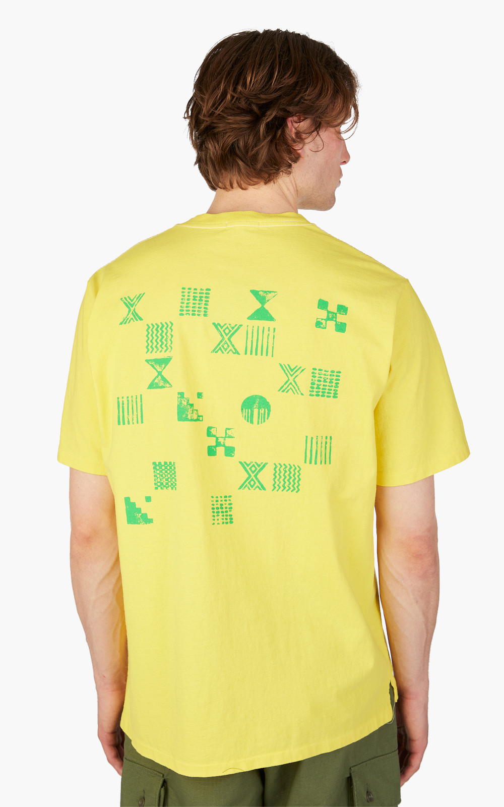Engineered Garments Printed Cross Crew Neck Pocket T-Shirt Engineered Garments Printed Cross Crew Neck Pocket T-Shirt